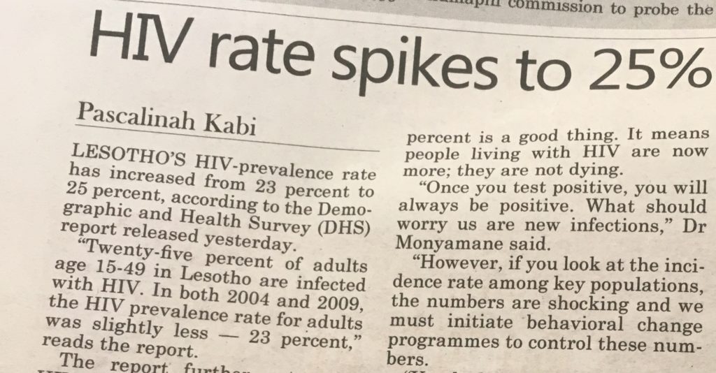 2014 Lesotho DHS Shows Great Improvements, but Focus on HIV Remains ...